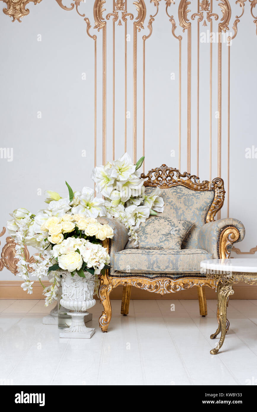 Luxurious vintage interior in the aristocratic style with elegant ...