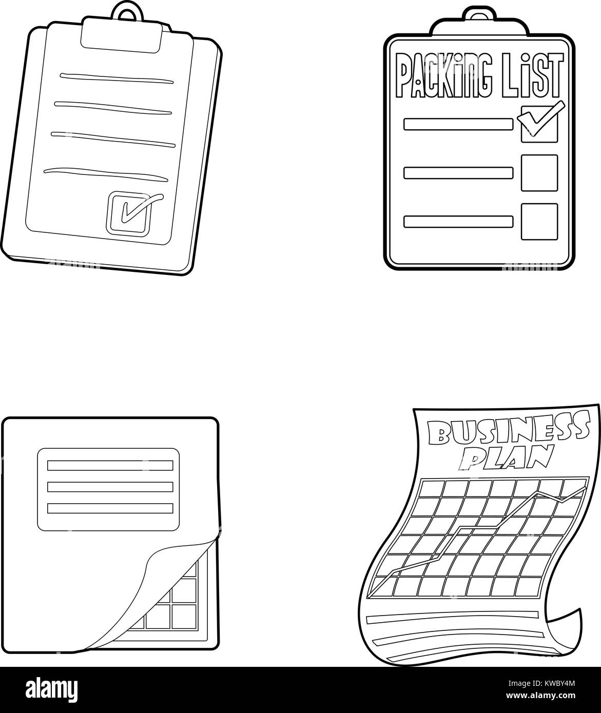 Line fill style set Black and White Stock Photos & Images - Alamy