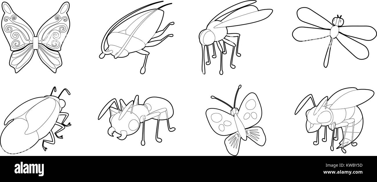 Insects icon set, outline style Stock Vector Image & Art - Alamy