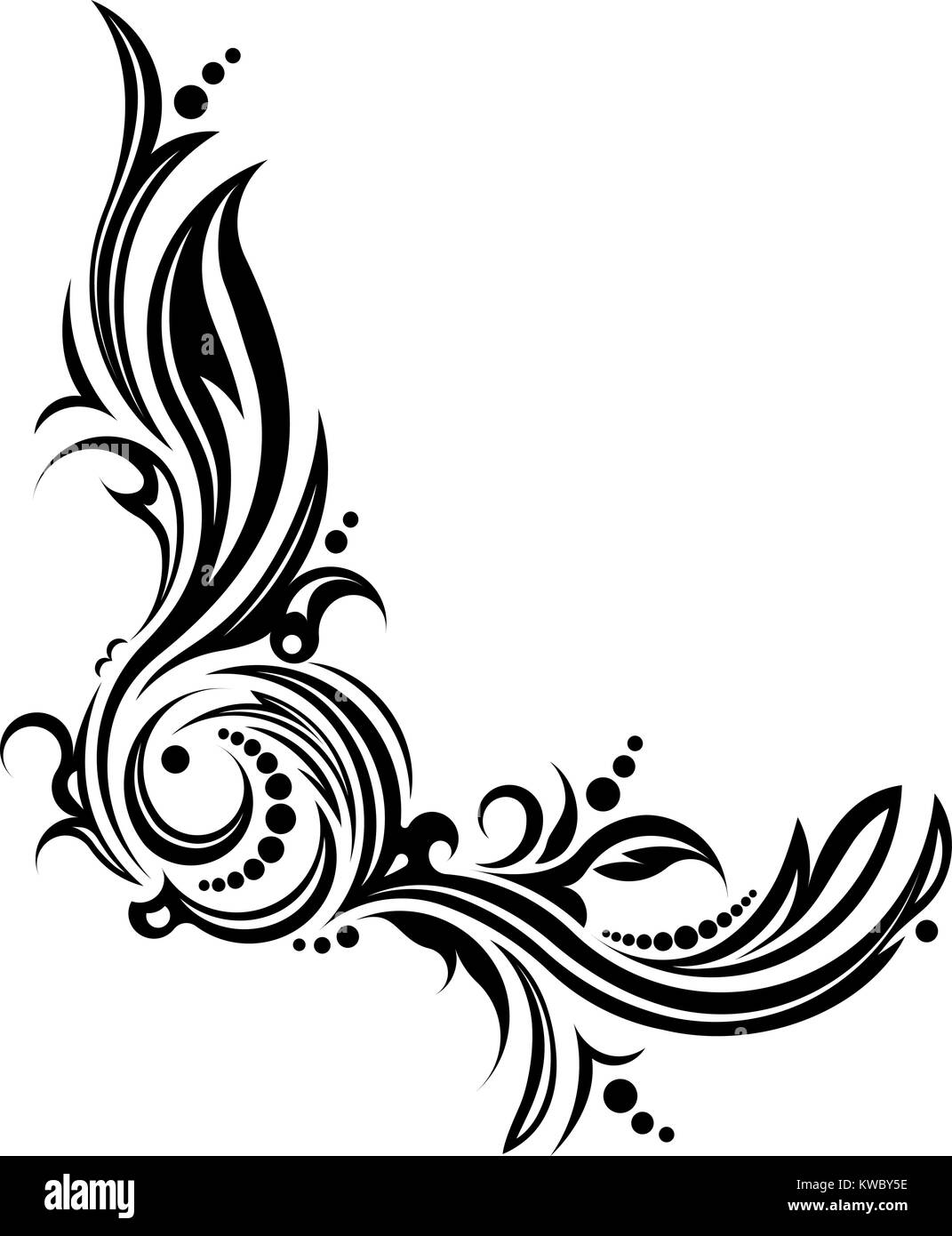 Ornamental floral corner. Vector illustration for your design or tattoo ...