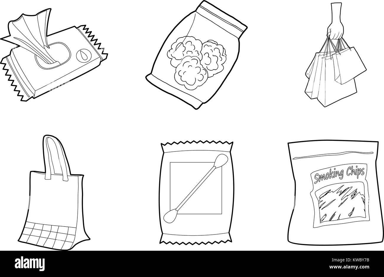 Packet icon set, outline style Stock Vector Image & Art - Alamy