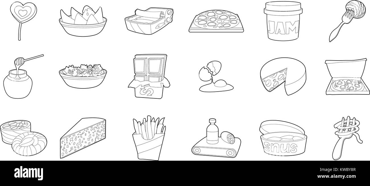 Food icon set, outline style Stock Vector Image & Art - Alamy