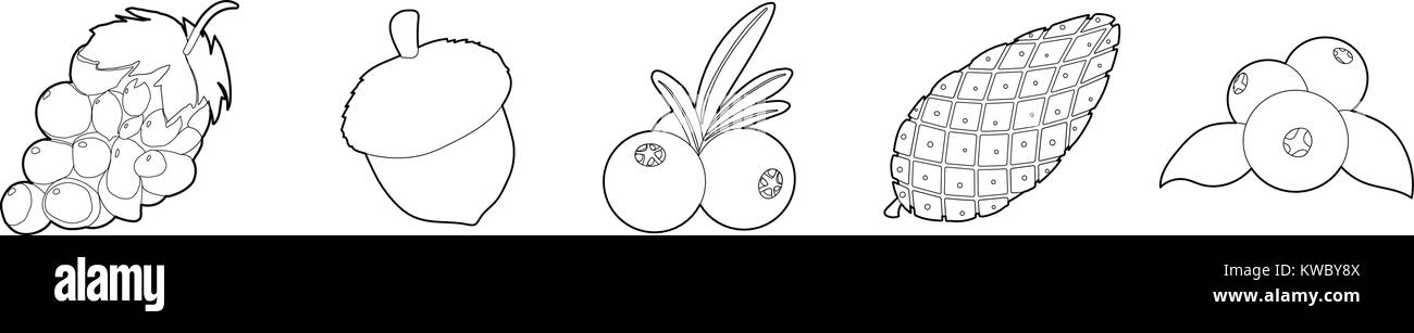 Fruits icon set, outline style Stock Vector Image & Art - Alamy