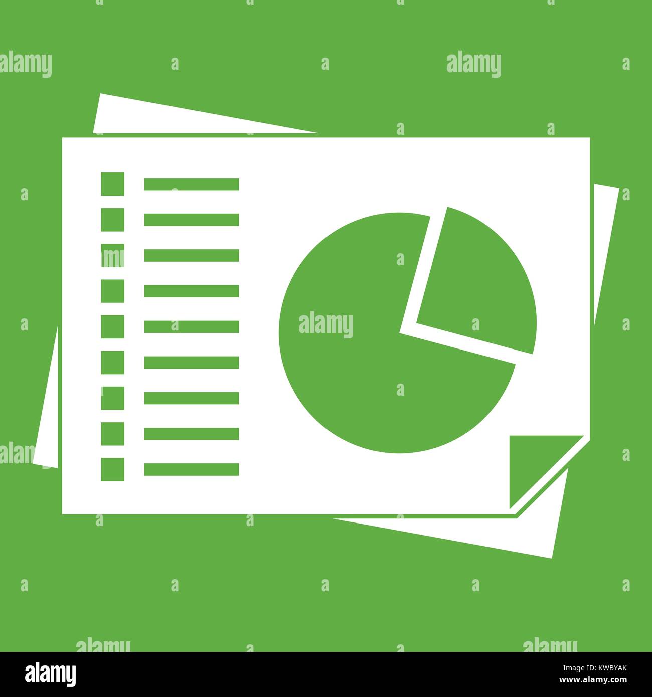 Sheets of paper with charts icon green Stock Vector Image & Art - Alamy