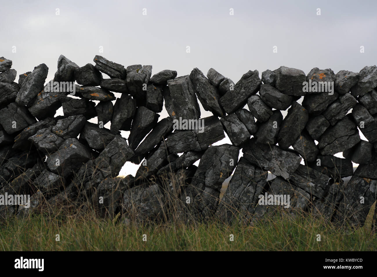 hand built traditional stone wall in county clare ireland Stock Photo ...