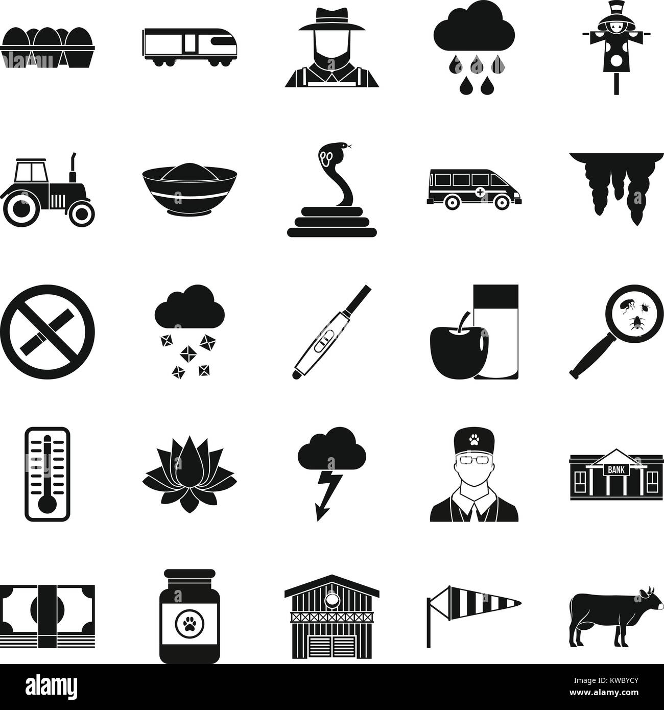 Tillage icons set, simple style Stock Vector Image & Art - Alamy