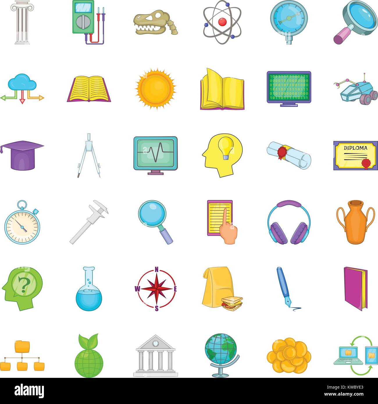 University icons set, cartoon style Stock Vector Image & Art - Alamy