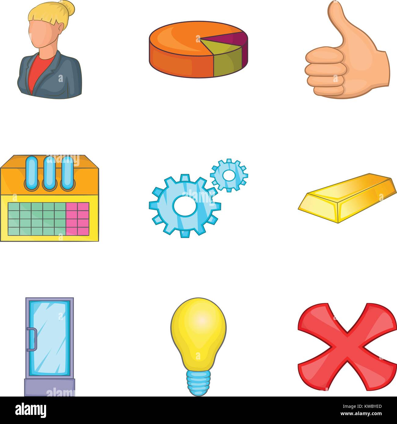 Corporate team icons set, cartoon style Stock Vector Image & Art - Alamy