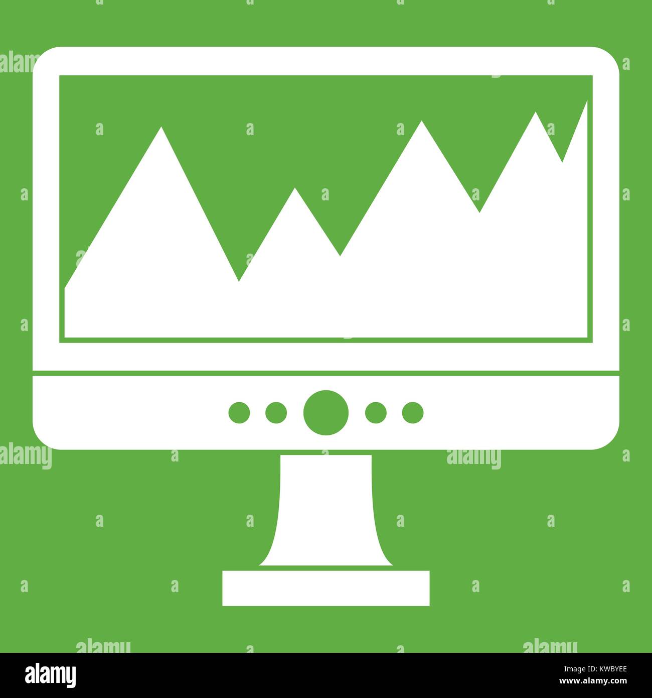 Monitor and a chart icon green Stock Vector Image & Art - Alamy