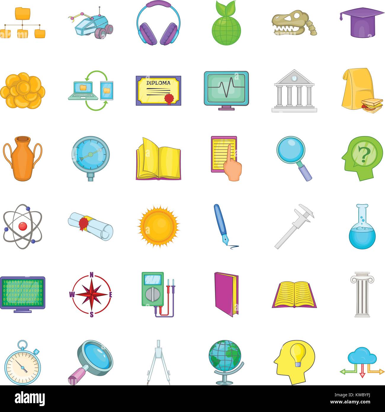 Student icons set, cartoon style Stock Vector Image & Art - Alamy