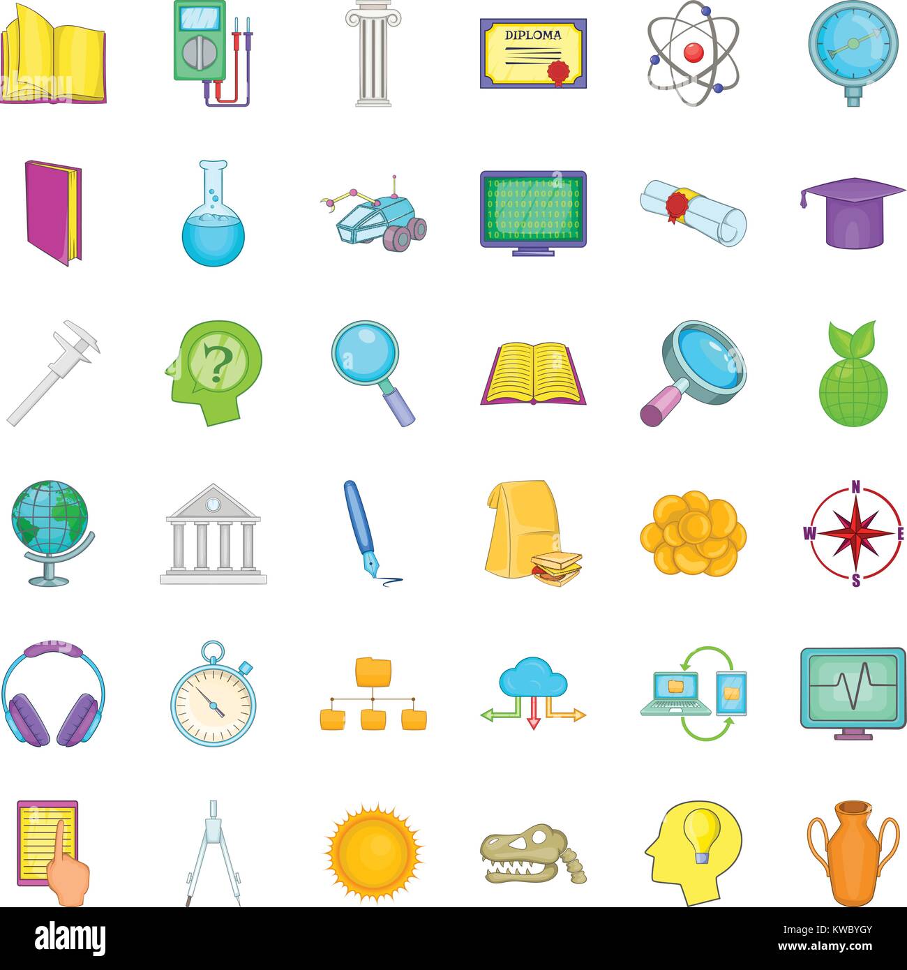 College icons set, cartoon style Stock Vector Image & Art - Alamy