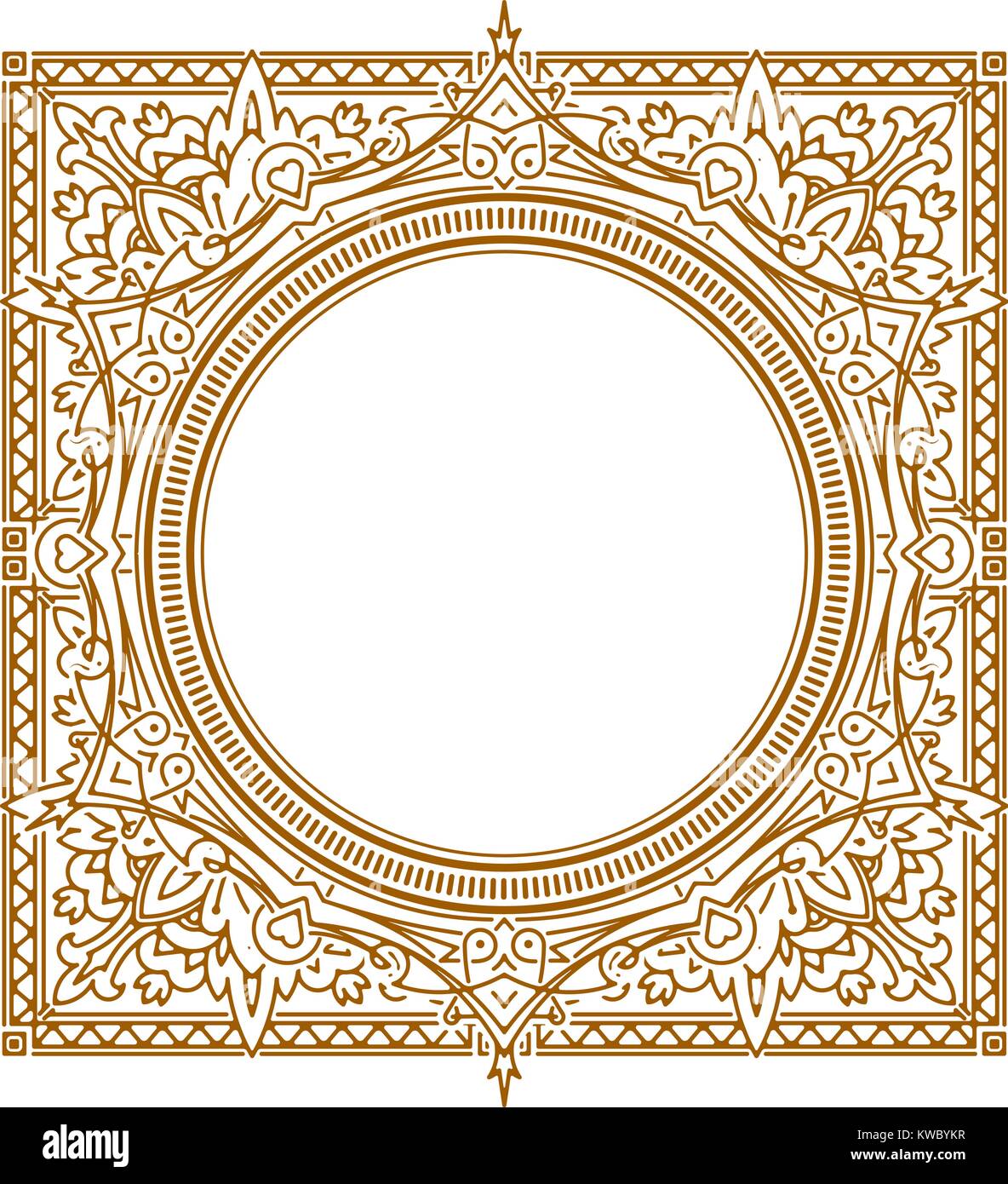 Rich decorated square henna frame pattern with round centre. Vector ...