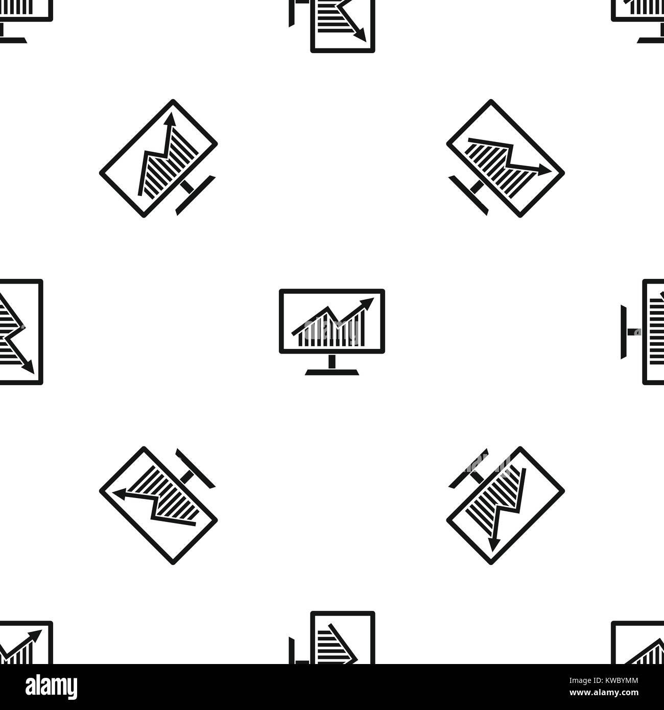 Statistics on monitor pattern seamless black Stock Vector Image & Art ...