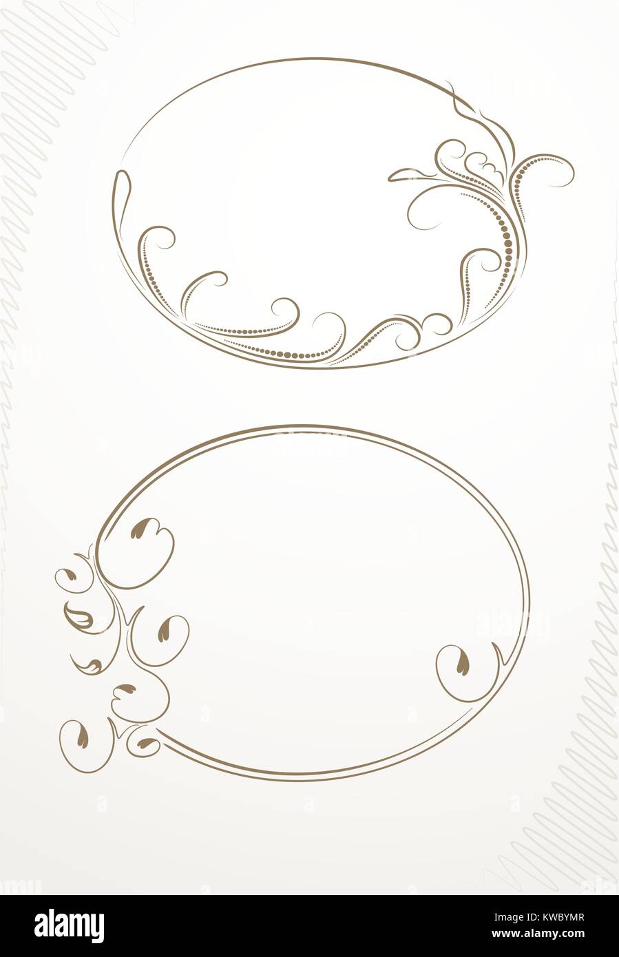 Pair of decorative floral oval vector frame Stock Vector Image & Art ...
