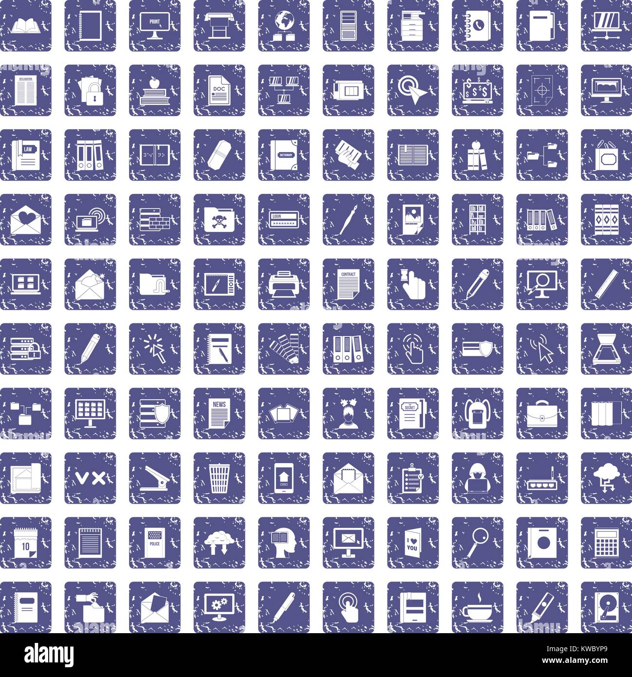 100 folder icons set grunge sapphire Stock Vector Image & Art - Alamy