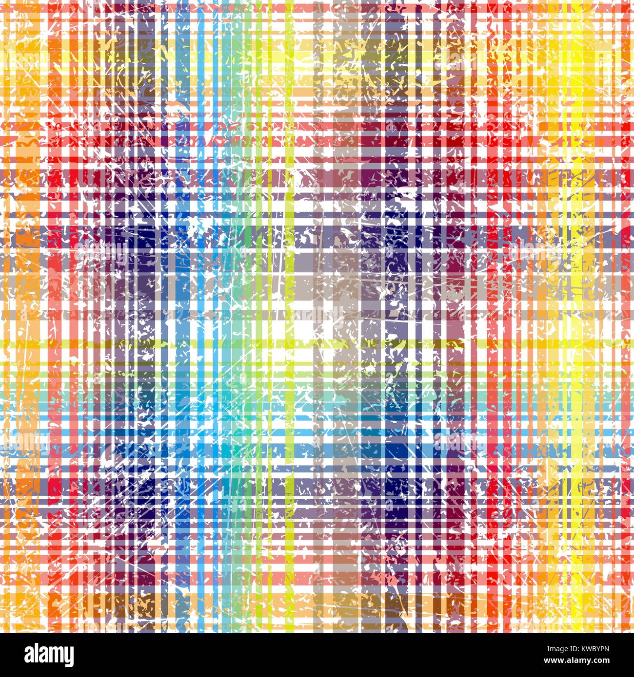 Seamless colorful checkered grunge style shabby pattern. Vector ...
