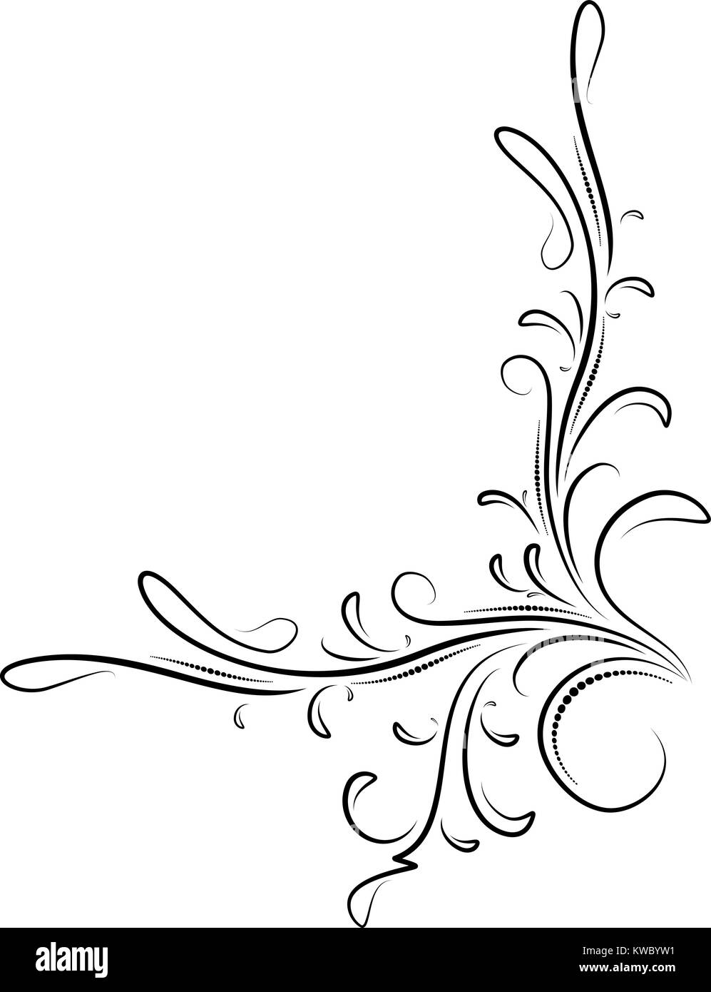Ornamental floral corner. Vector illustration for your design or tattoo ...