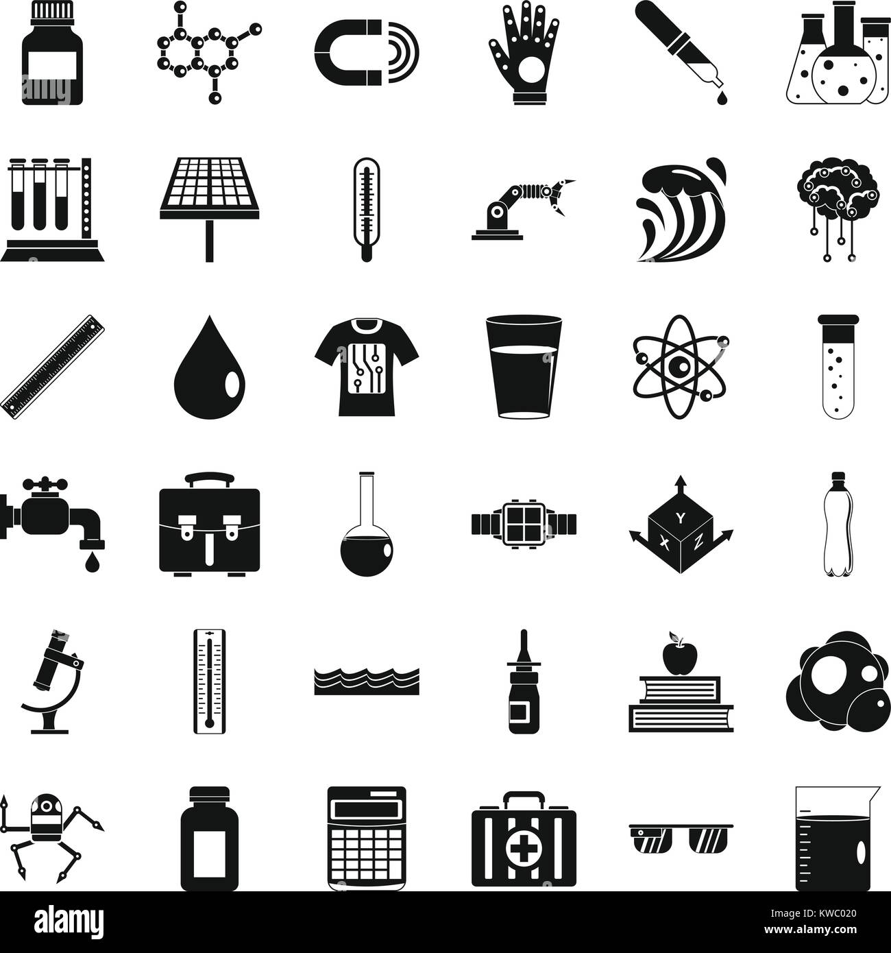 Laboratory icons set, simple style Stock Vector Image & Art - Alamy