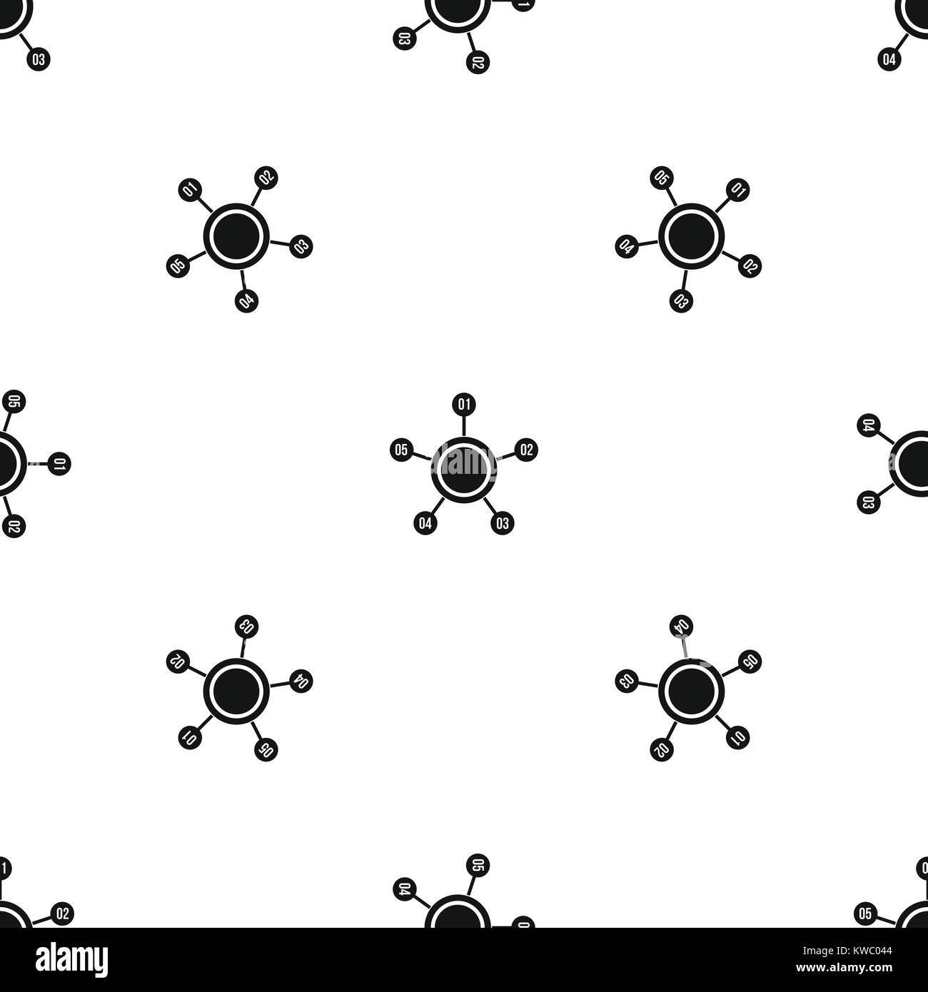 Circle chart with numbers pattern seamless black Stock Vector Image ...