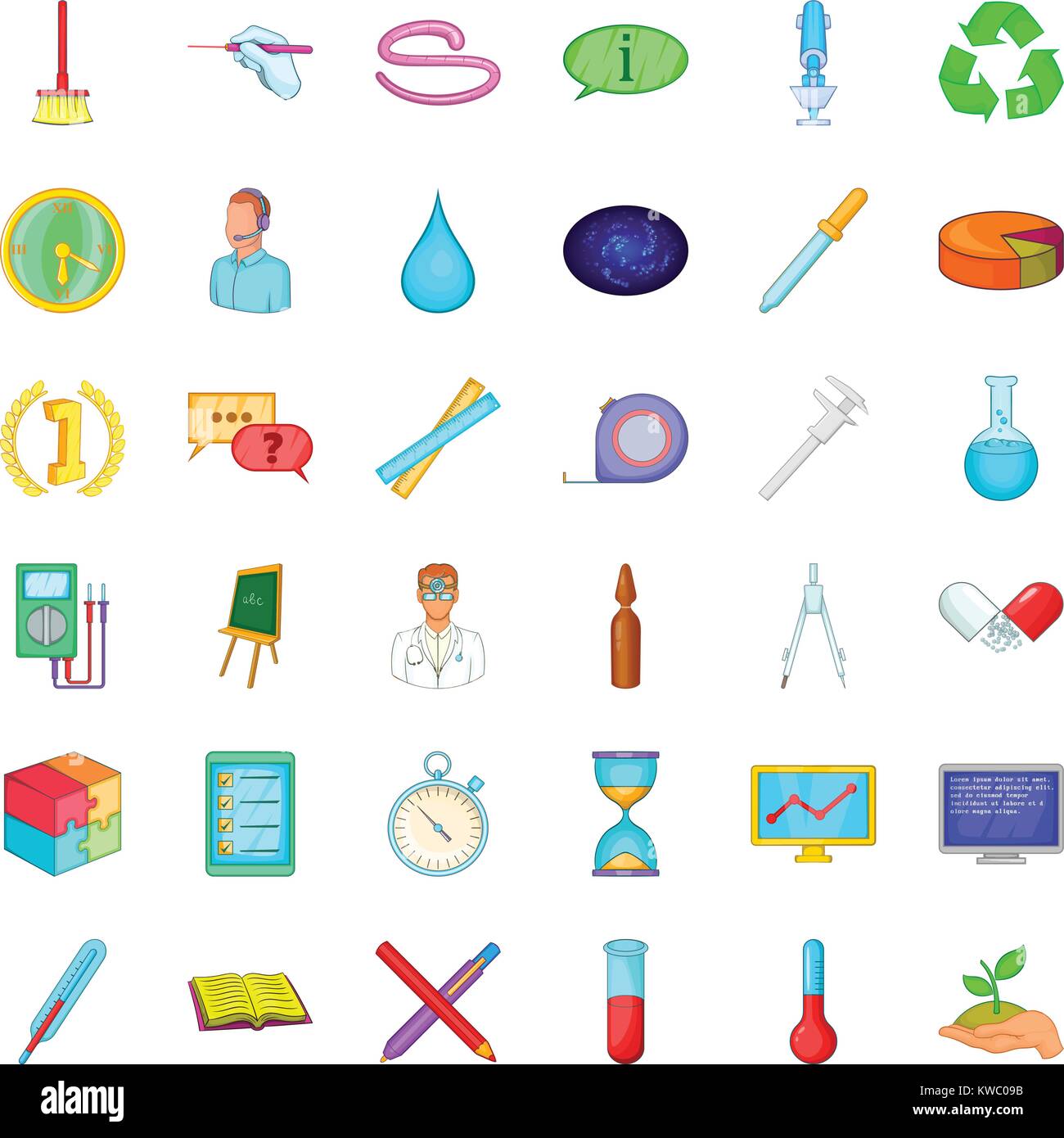 Lab icons set, cartoon style Stock Vector Image & Art - Alamy