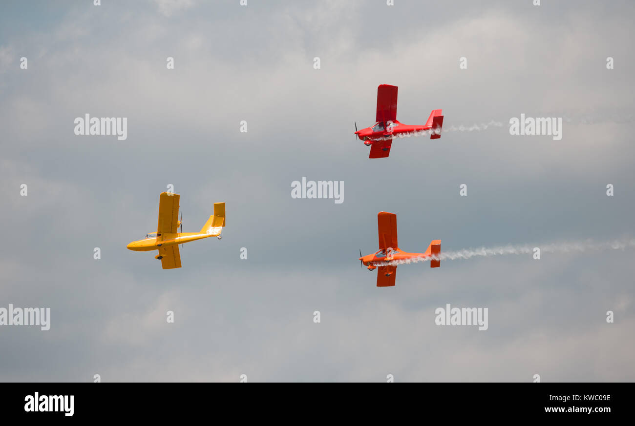 Three multicolored aircraft Stock Photo - Alamy