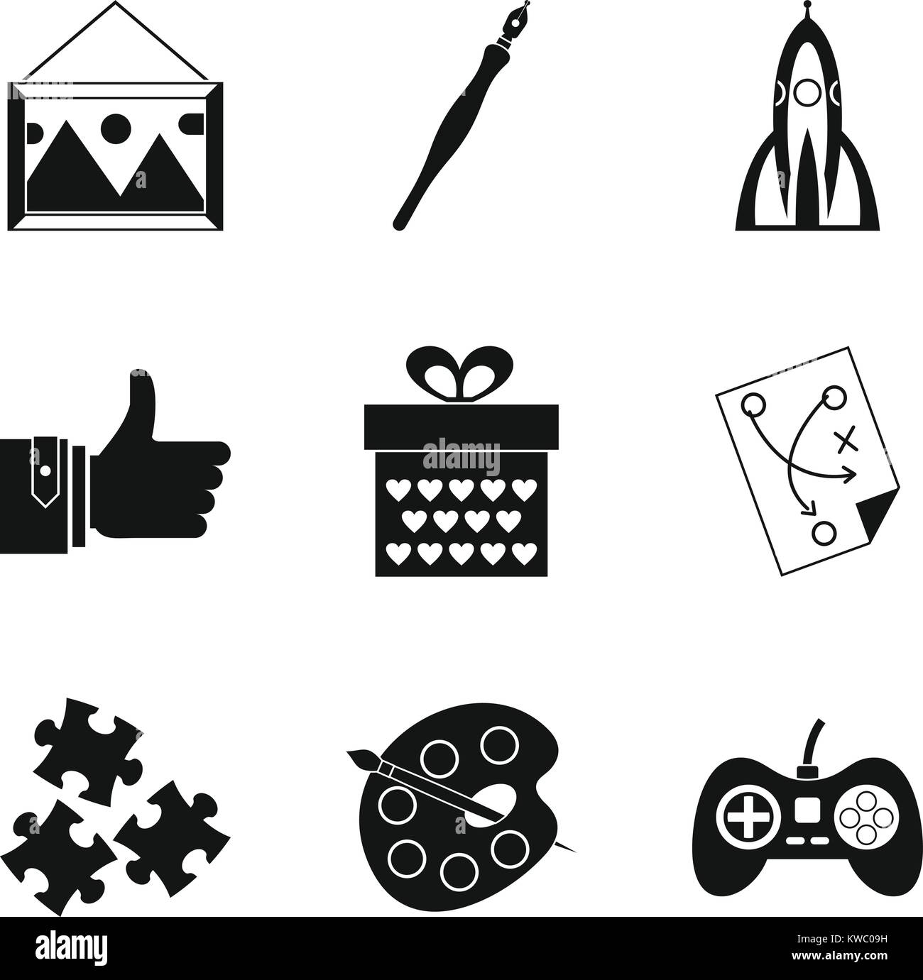 Unique idea icons set, simple style Stock Vector Image & Art - Alamy