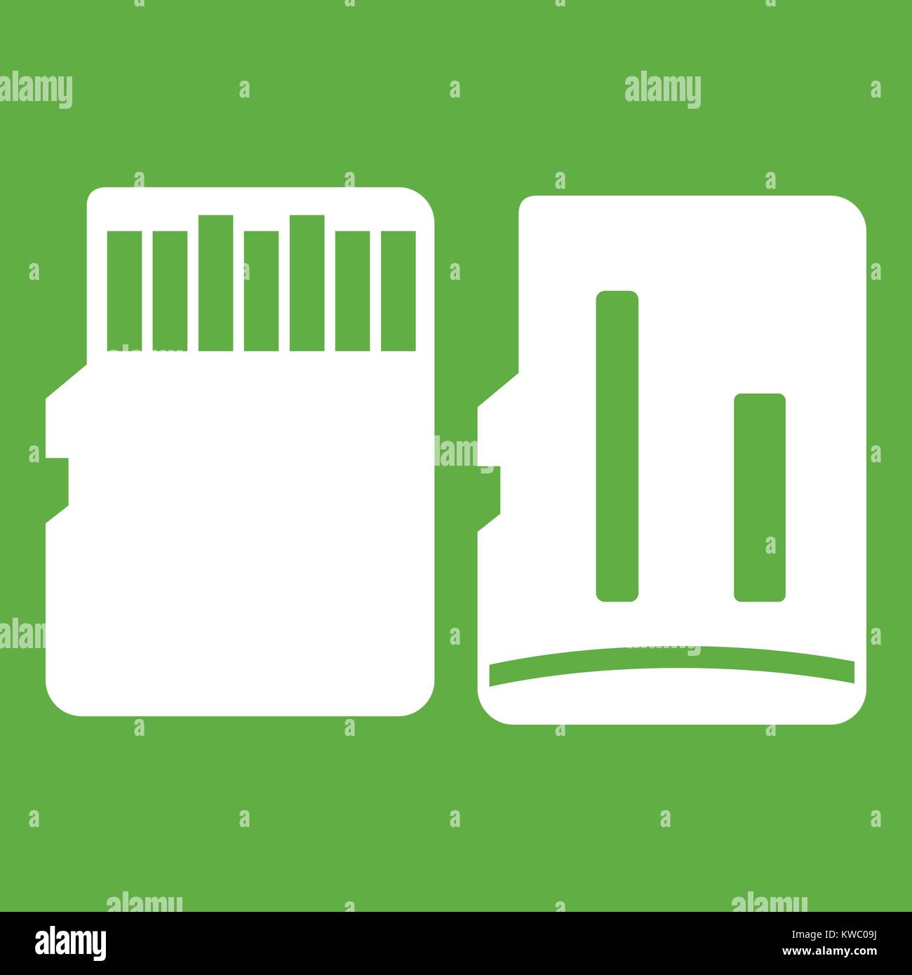 Both sides of SD memory card icon green Stock Vector Image & Art - Alamy