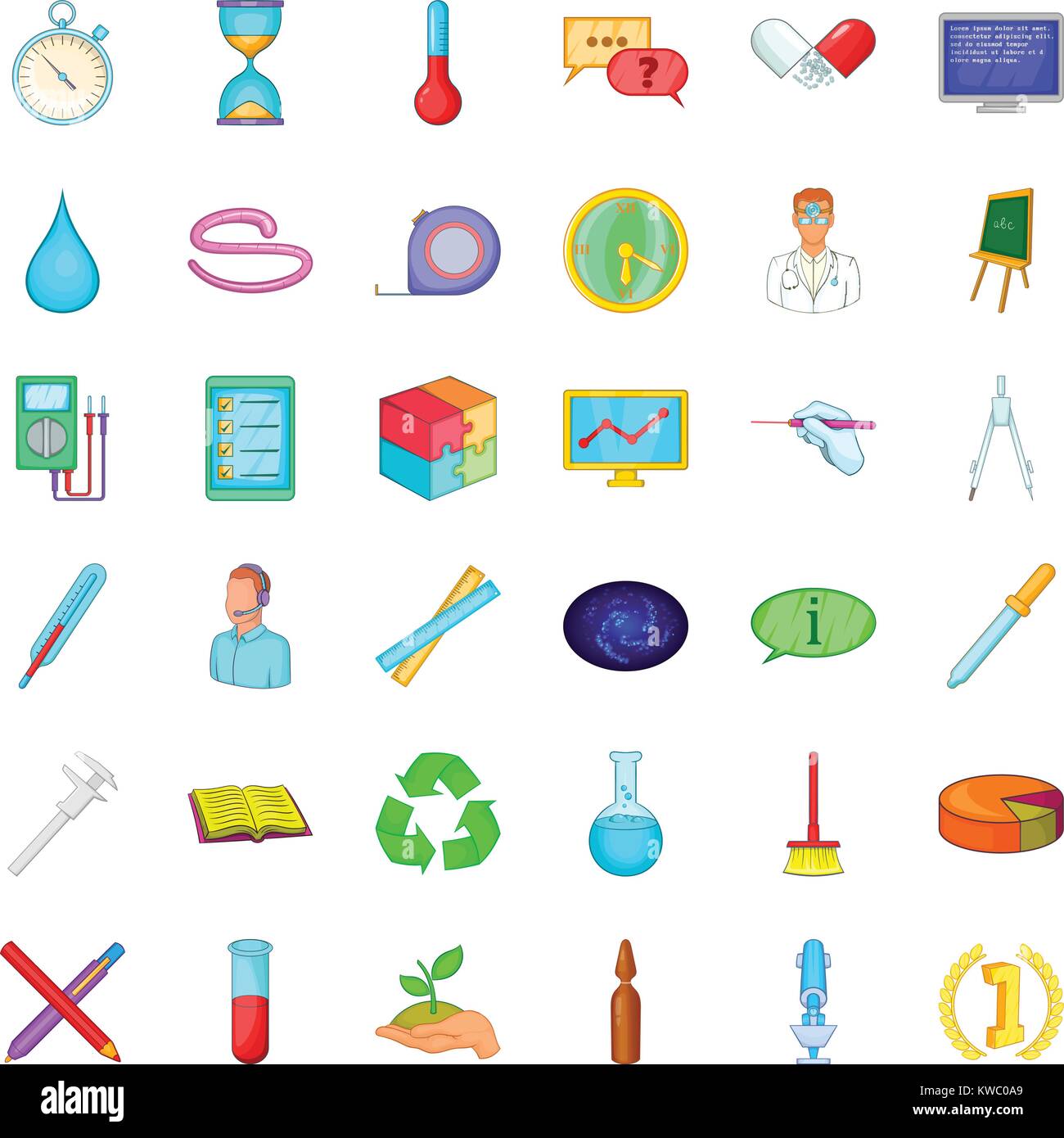 Laboratory icons set, cartoon style Stock Vector Image & Art - Alamy