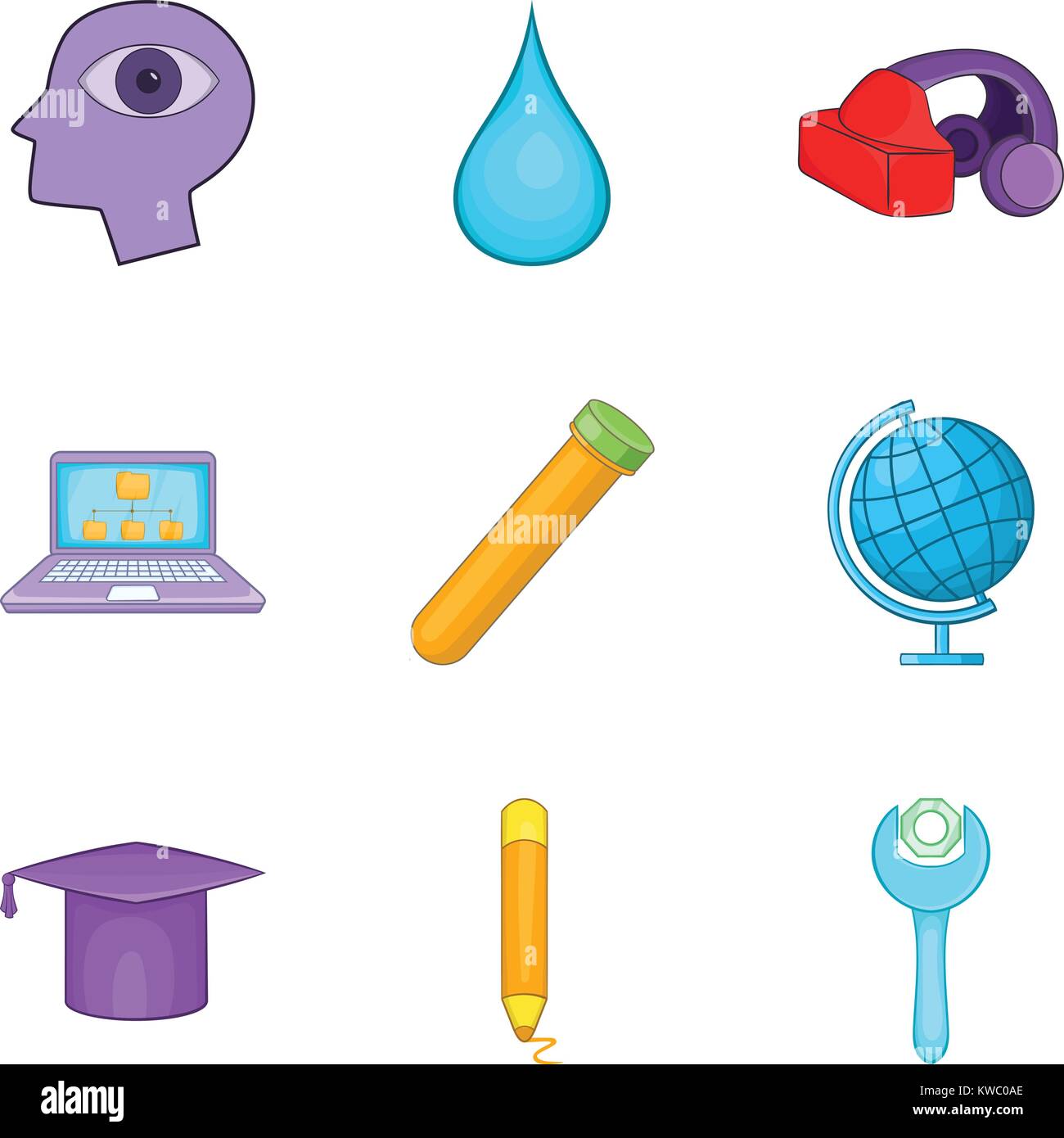 Apprehension icons set, cartoon style Stock Vector Image & Art - Alamy