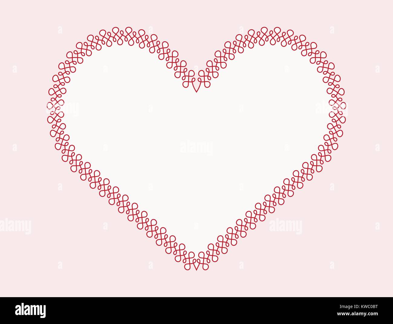 Calligraphic outlined heart-shape frames with full editable fill and ...