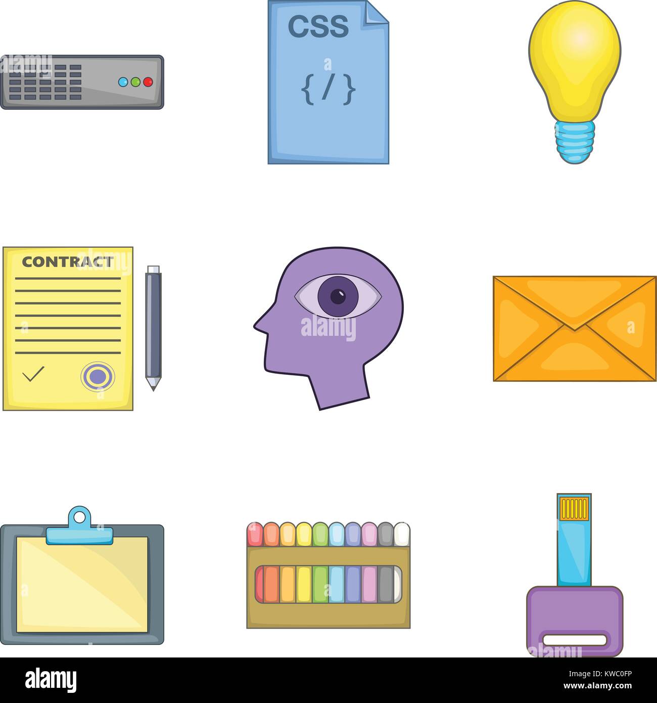 Creative job icons set, cartoon style Stock Vector Image & Art - Alamy