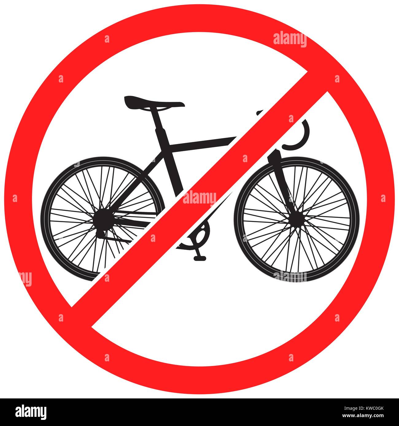 Prohibition sign icon No bike vector illustration with bicycle Stock ...