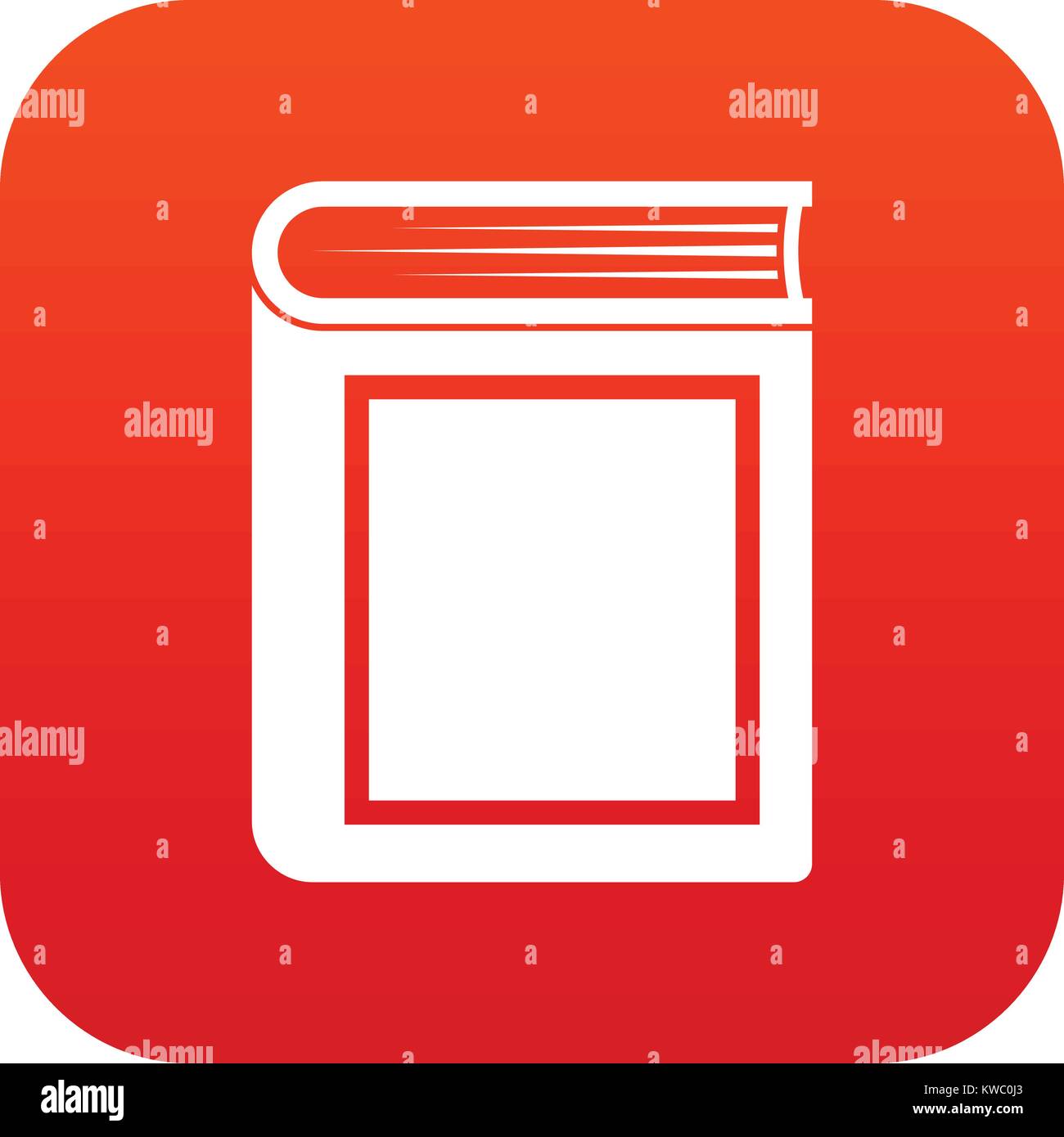 Thick book icon digital red Stock Vector Image & Art - Alamy