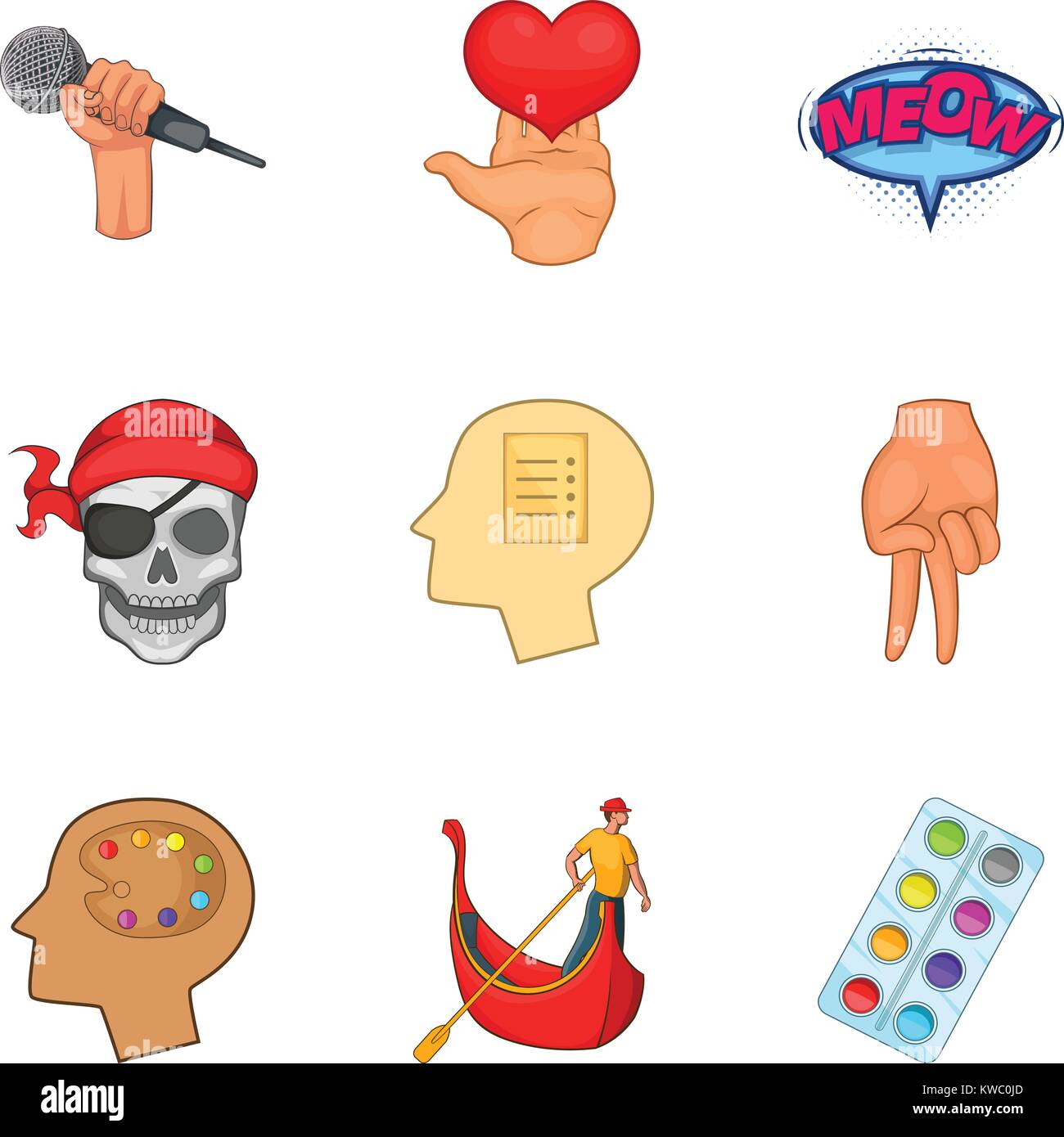 Performance by people icons set, cartoon style Stock Vector Image & Art ...