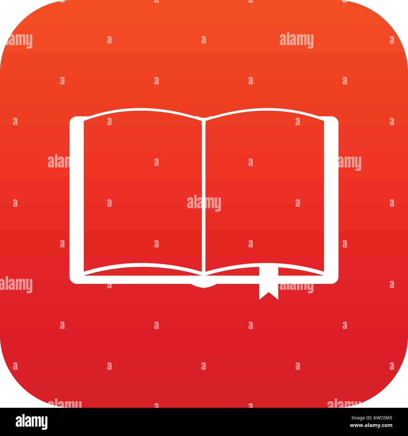Open book with bookmark icon digital red Stock Vector Image & Art - Alamy