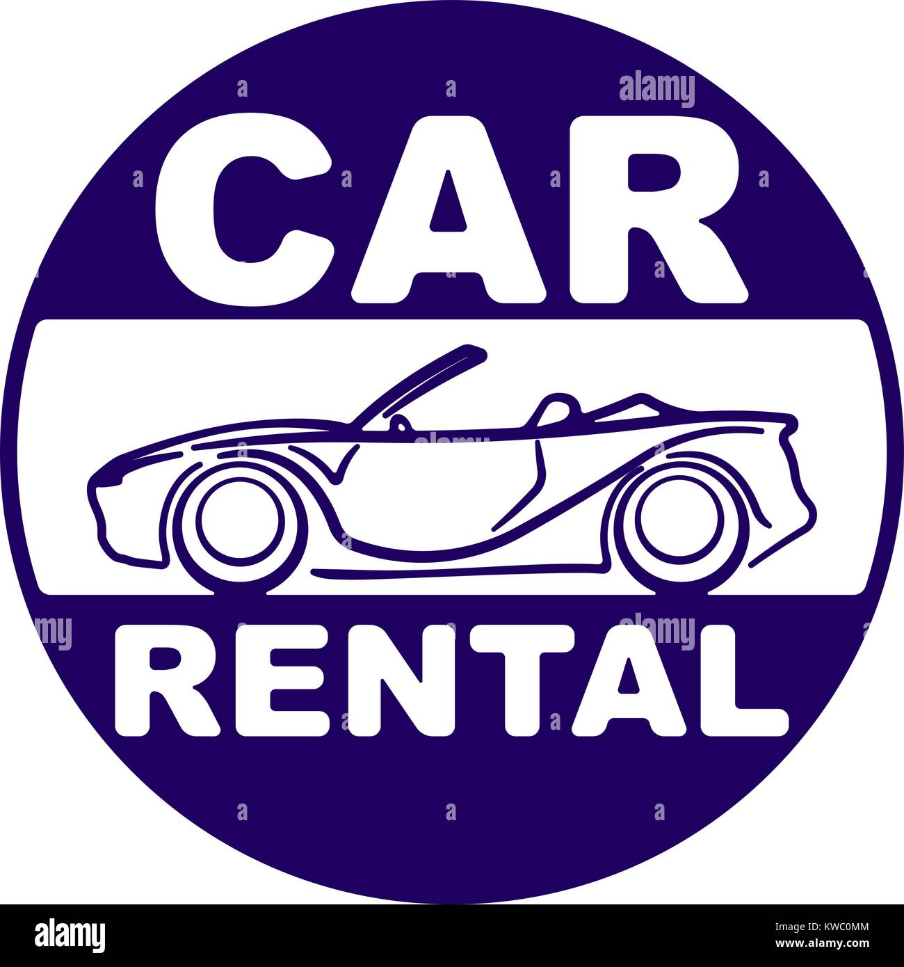Car rental blue design for your application or logo with silhouette of ...