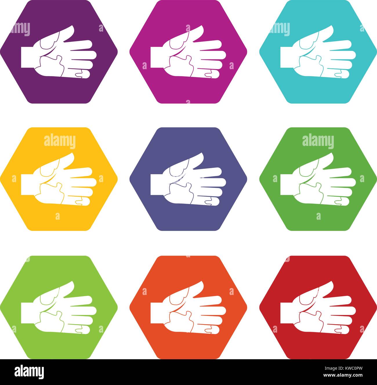 Hand with stains icon set color hexahedron Stock Vector Image & Art - Alamy