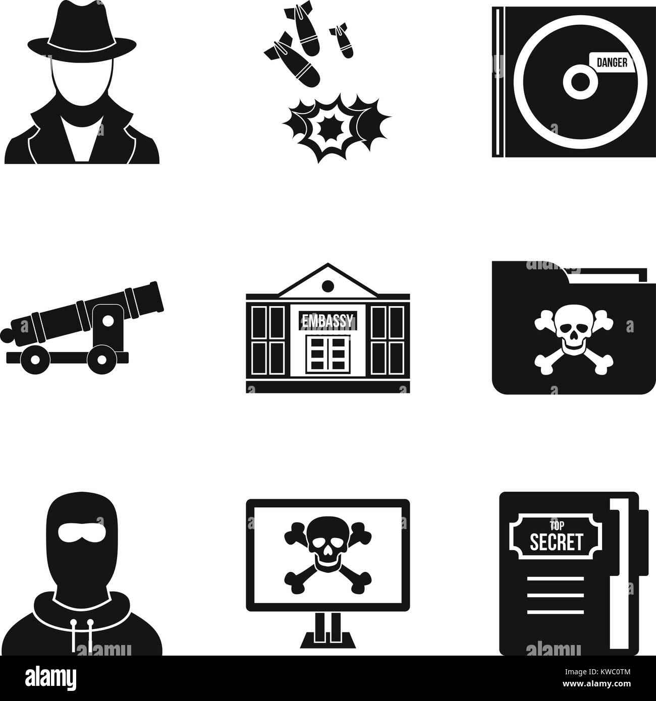 Misdoing icons set, simple style Stock Vector Image & Art - Alamy