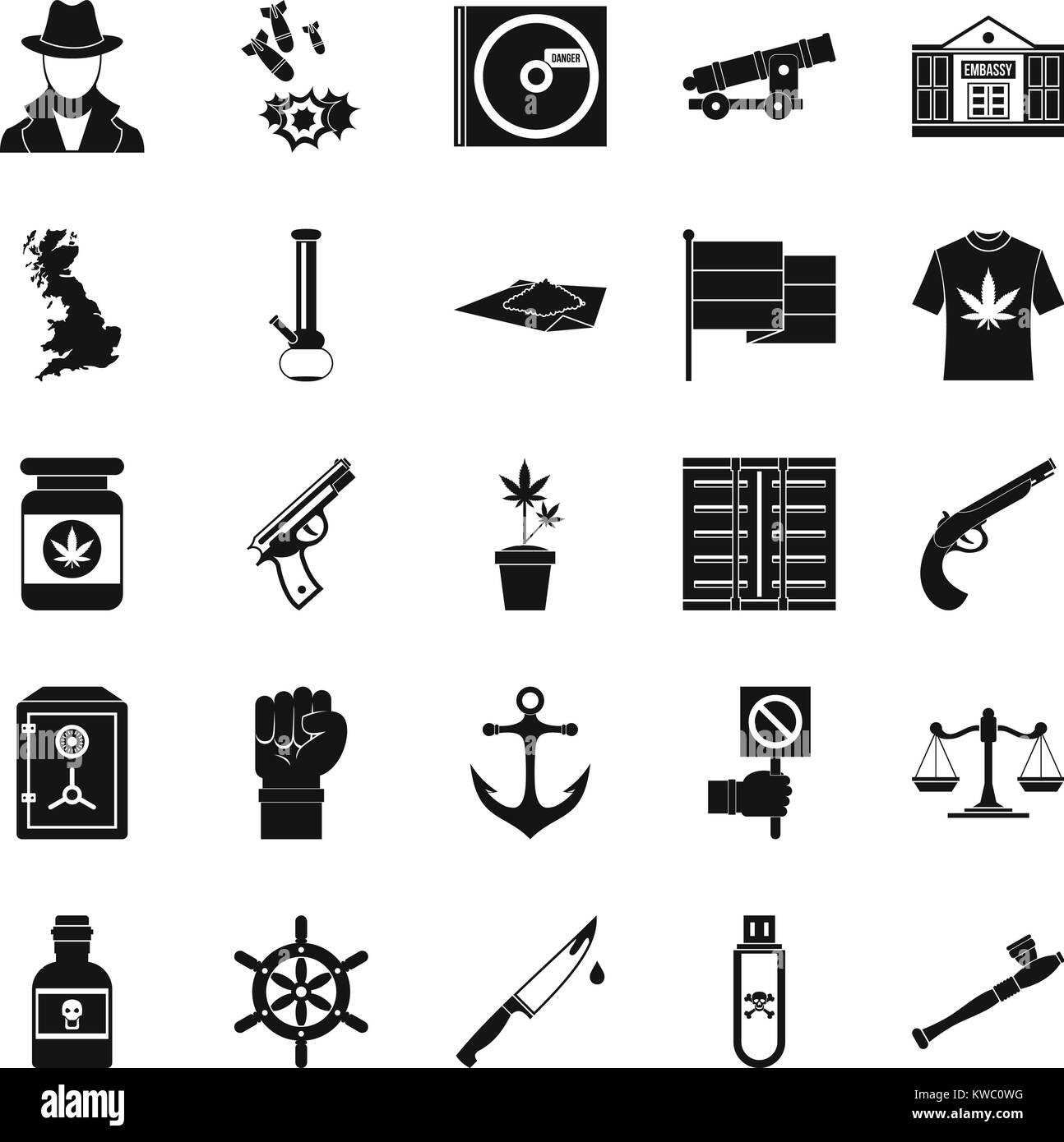 Crime investigation icons set, simple style Stock Vector Image & Art - Alamy