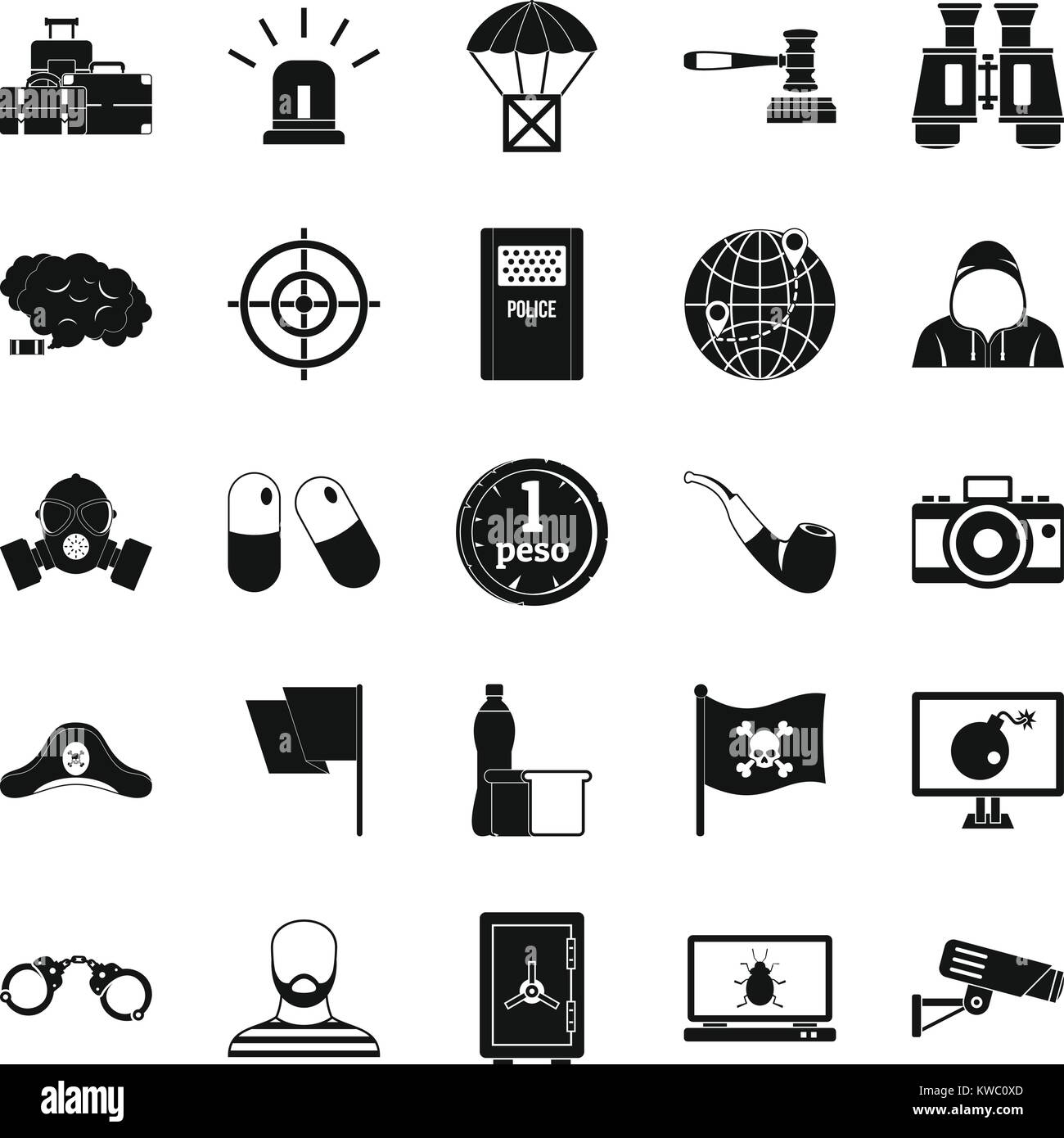 Offense icons set, simple style Stock Vector Image & Art - Alamy