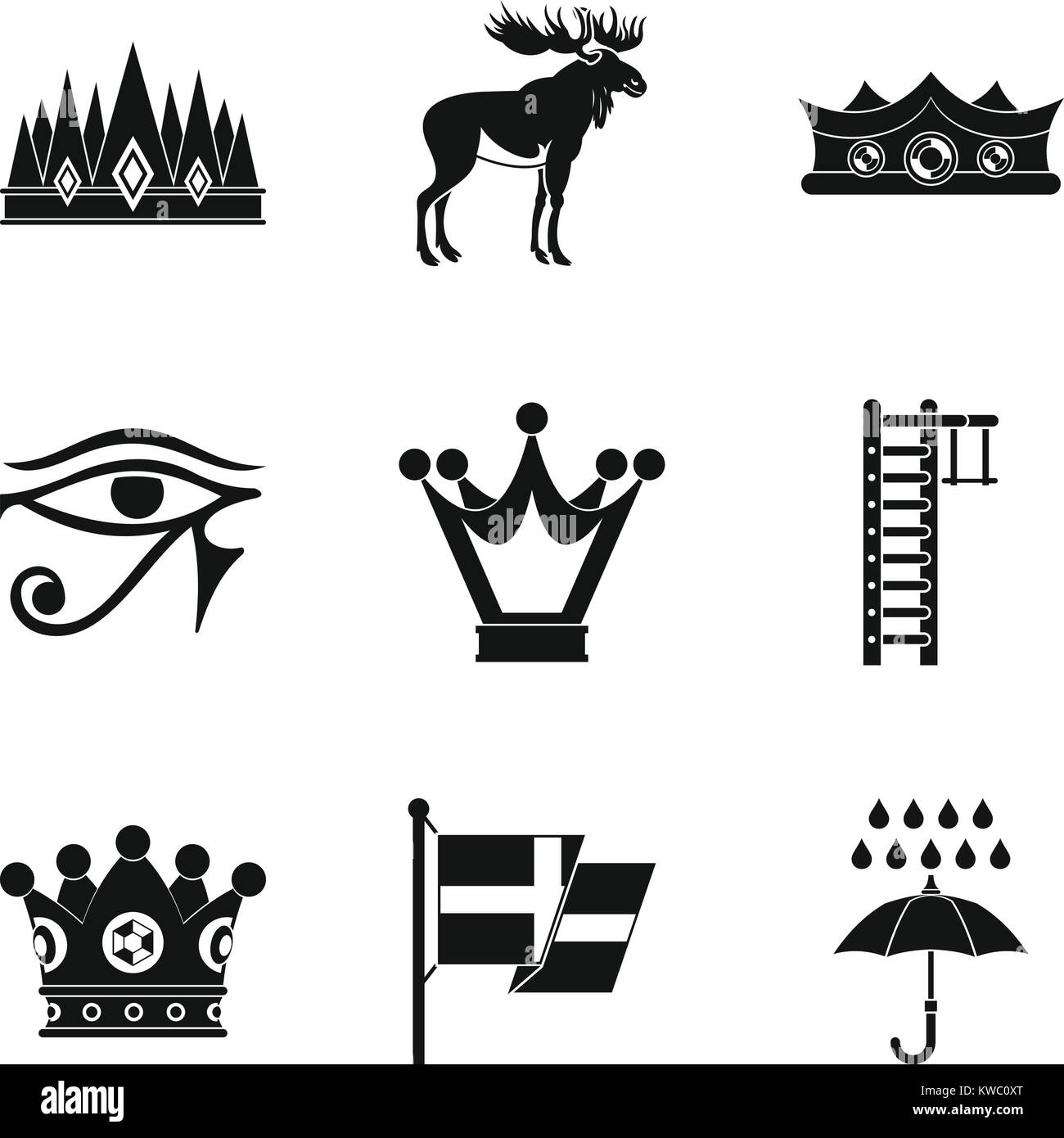 Crown of the king icons set, simple style Stock Vector Image & Art - Alamy