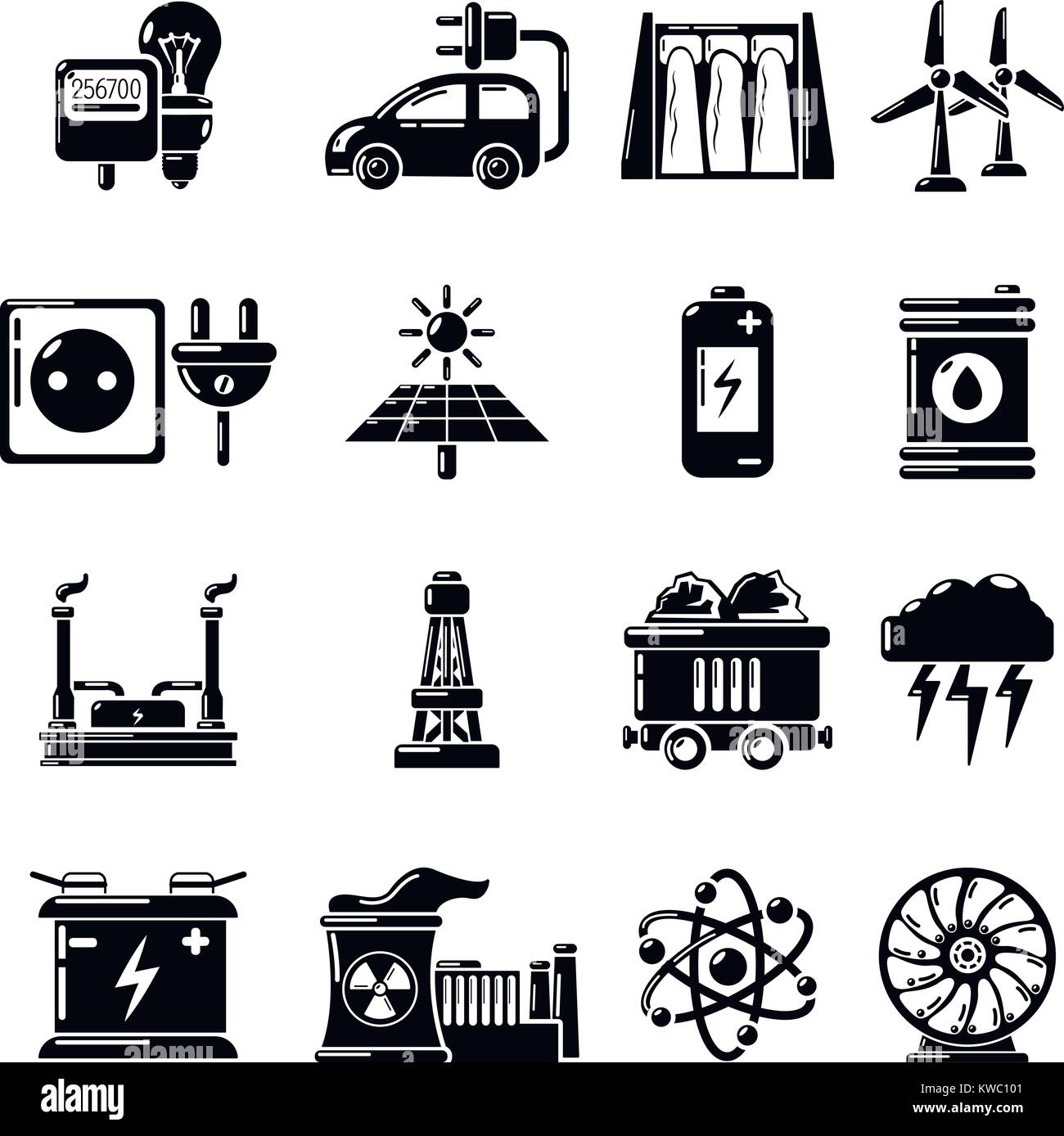 Energy sources icons set, simple style Stock Vector Image & Art - Alamy