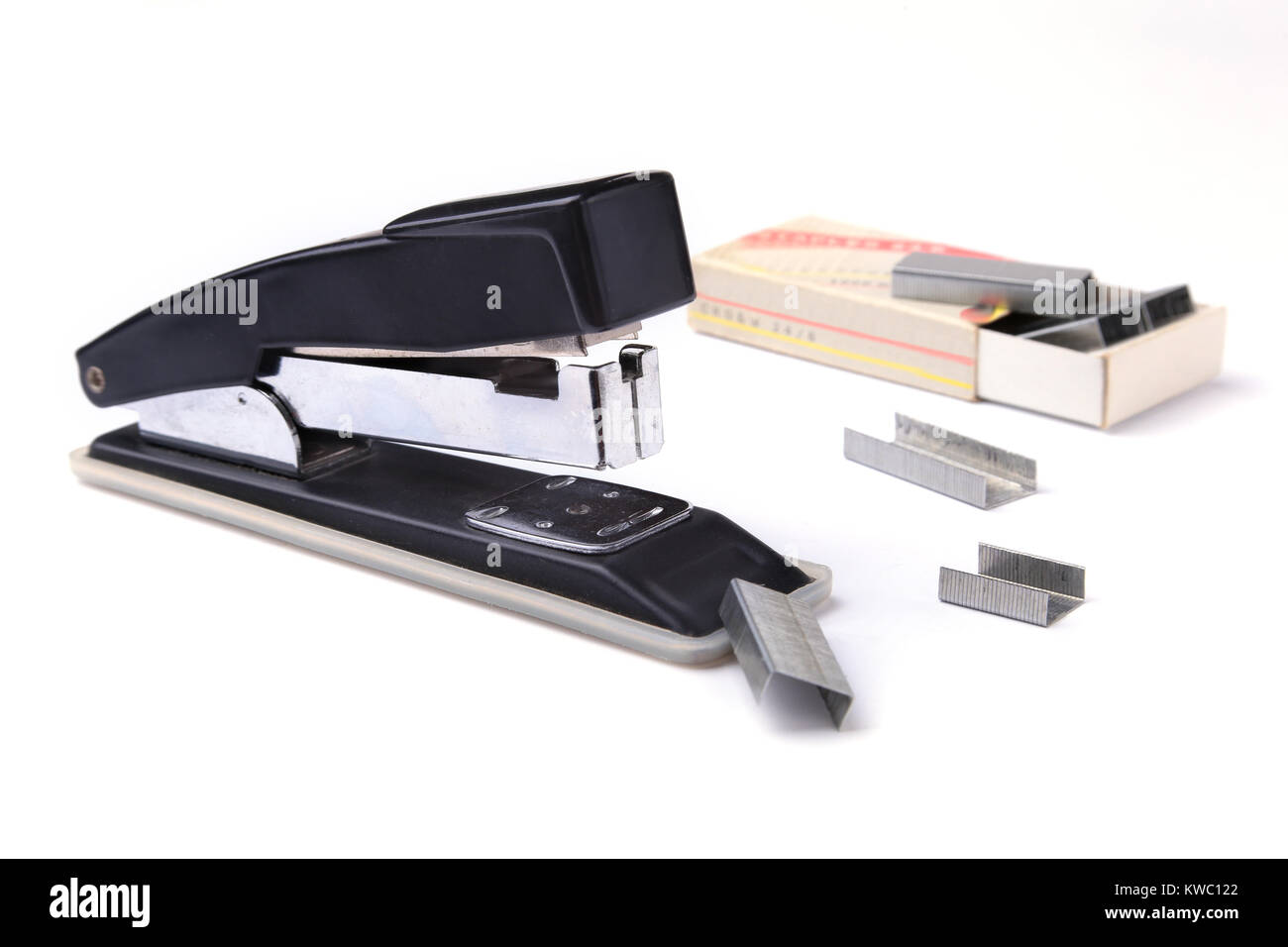 The stapler is used in the office to manually connect paper Stock Photo ...