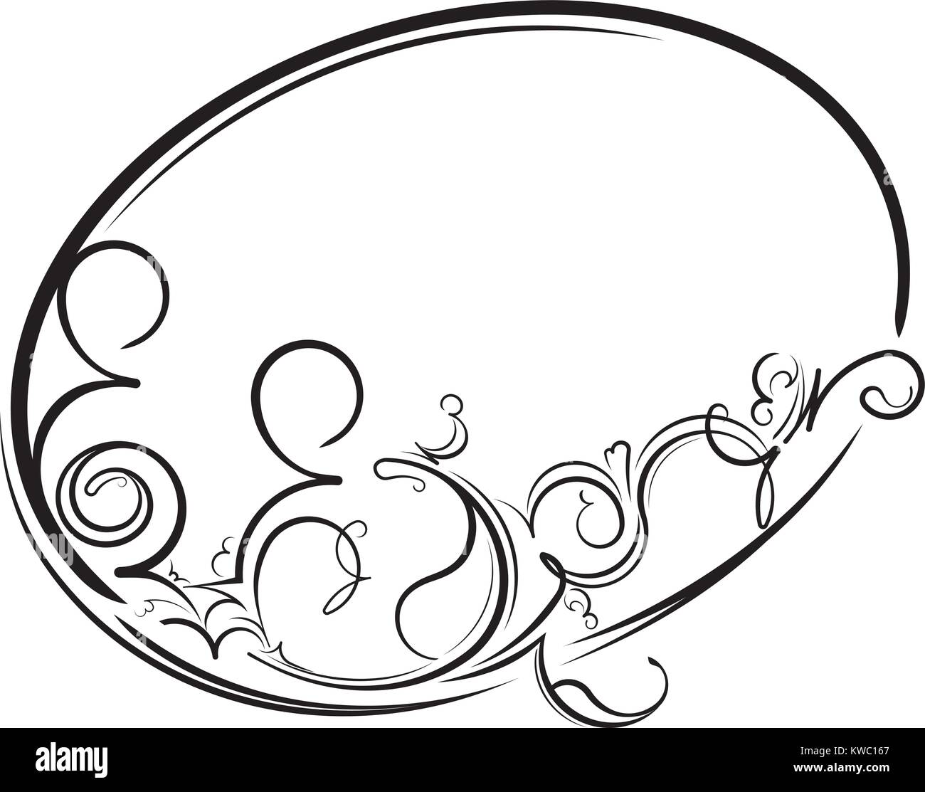 Elegant oval floral vector frame for your design or text Stock Vector ...