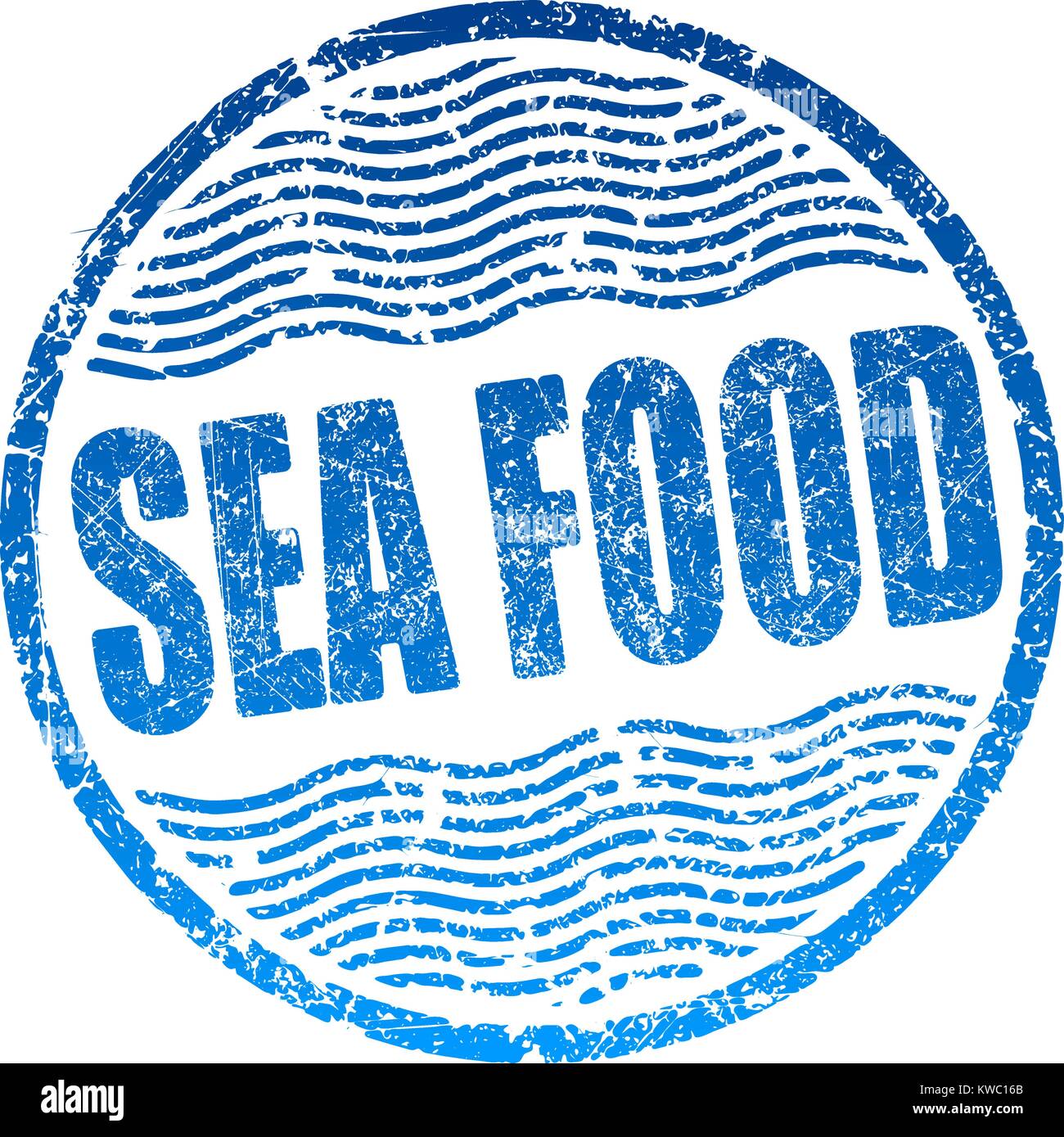 Sea food blue grunge style rubber stamp Stock Vector Image & Art - Alamy