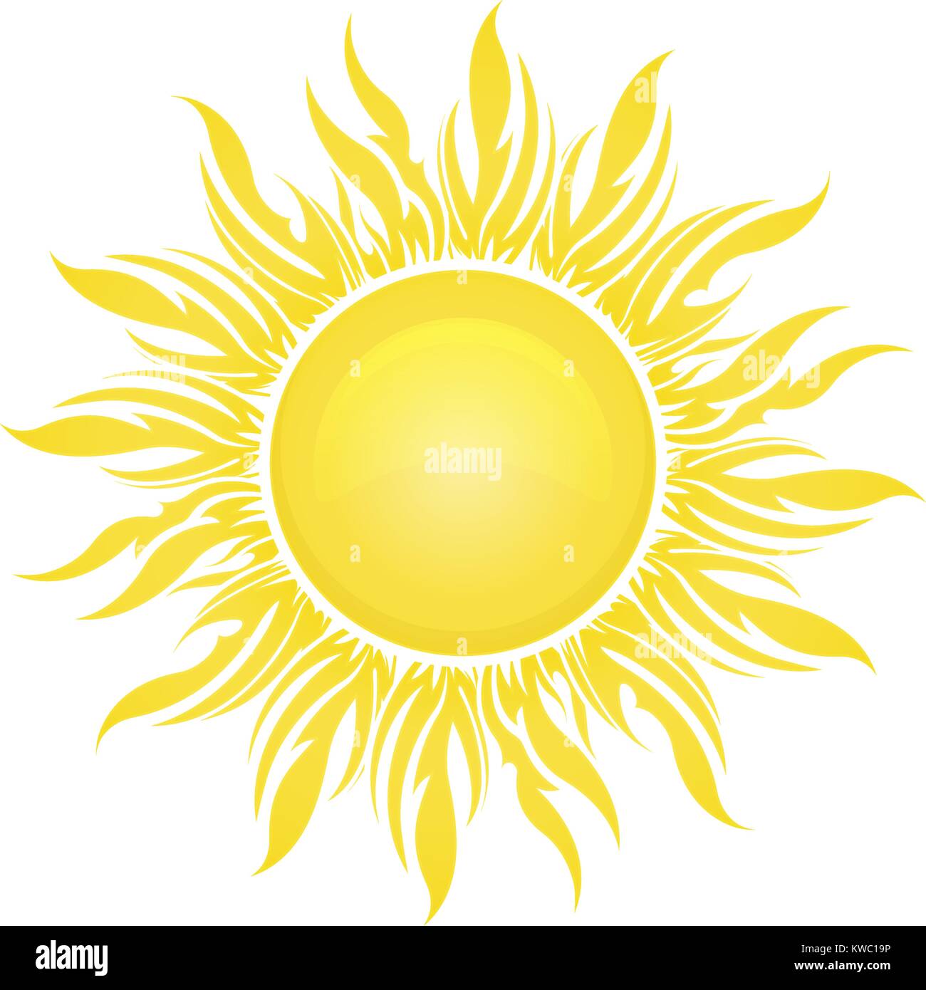 Decorative vector bright colorful sun symbol in yellow tones for your ...