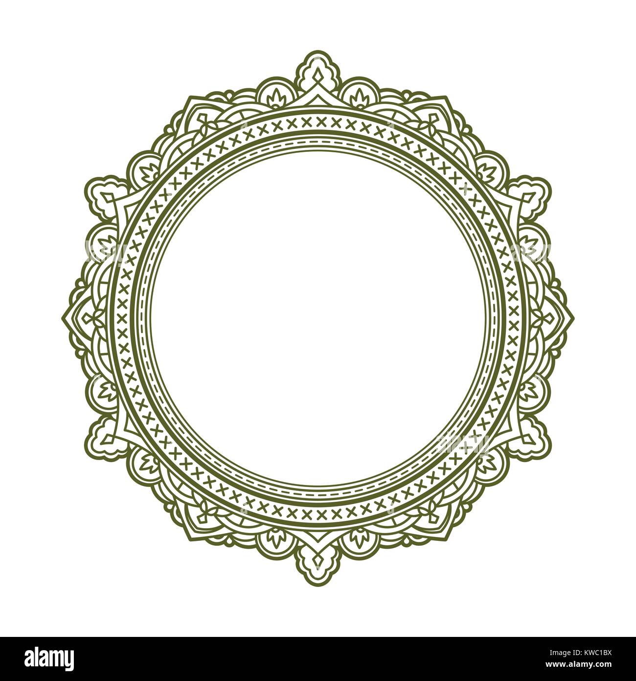 Vintage style decorative round frame. Vector illustration Stock Vector ...