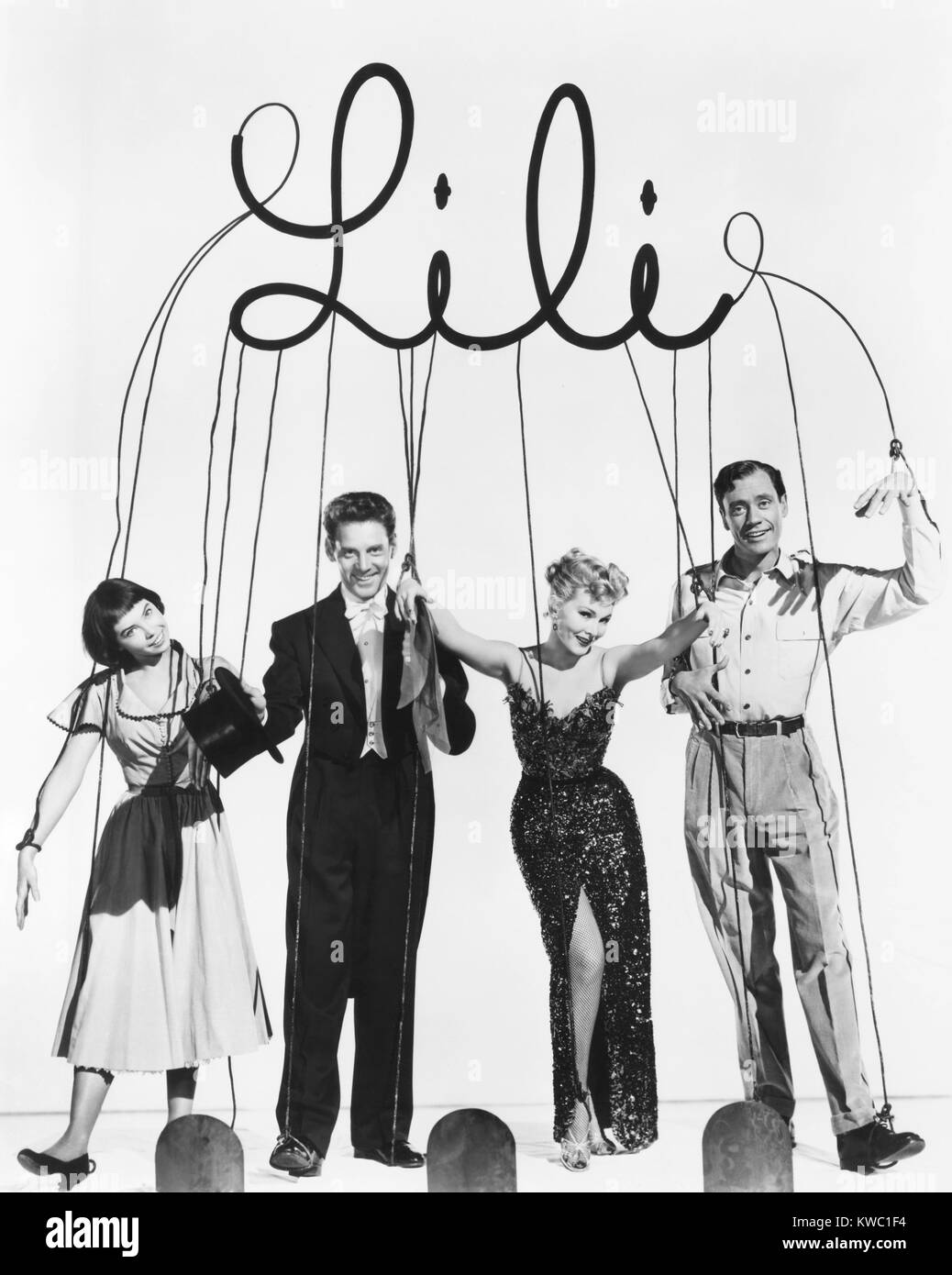 LILI, from left: Leslie Caron, Jean-Pierre Aumont, Zsa Zsa Gabor, Mel ...