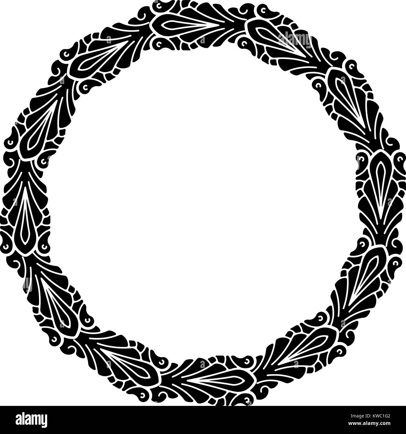 Round cartouche Black and White Stock Photos & Images - Alamy