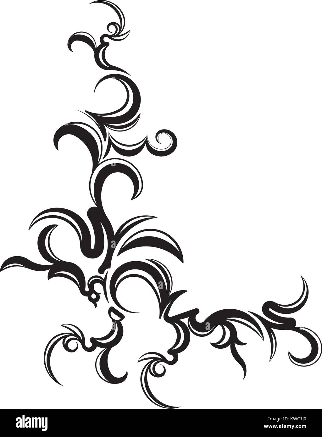 Ornamental floral corner. Vector illustration for your design or tattoo ...
